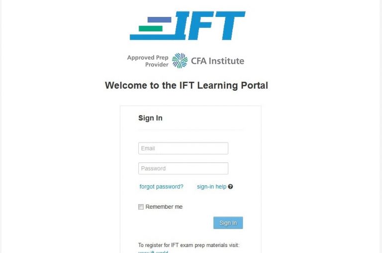 Login screen | IFT World